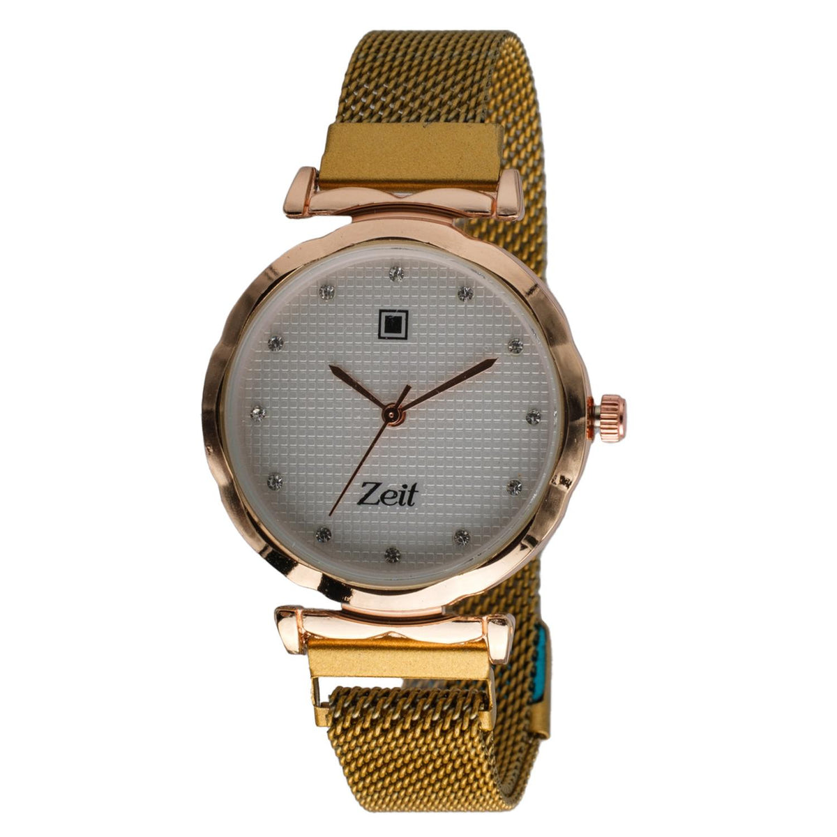 Reloj Análogo Zeit Dama Casual Mesh Pedrería – zeit.mx